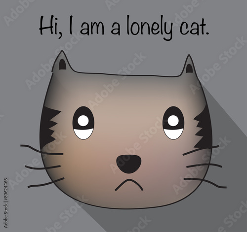 cat lonely emotion vector, lonely cat, cat vector Stock Vector | Adobe ...