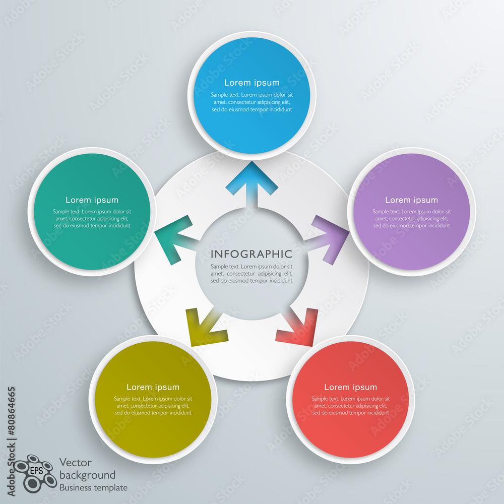 Infographics Vector Background #5-Step Process Stock Vector | Adobe Stock
