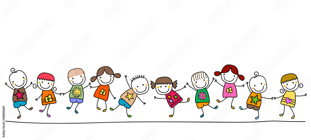 happy kids Stock Vector | Adobe Stock