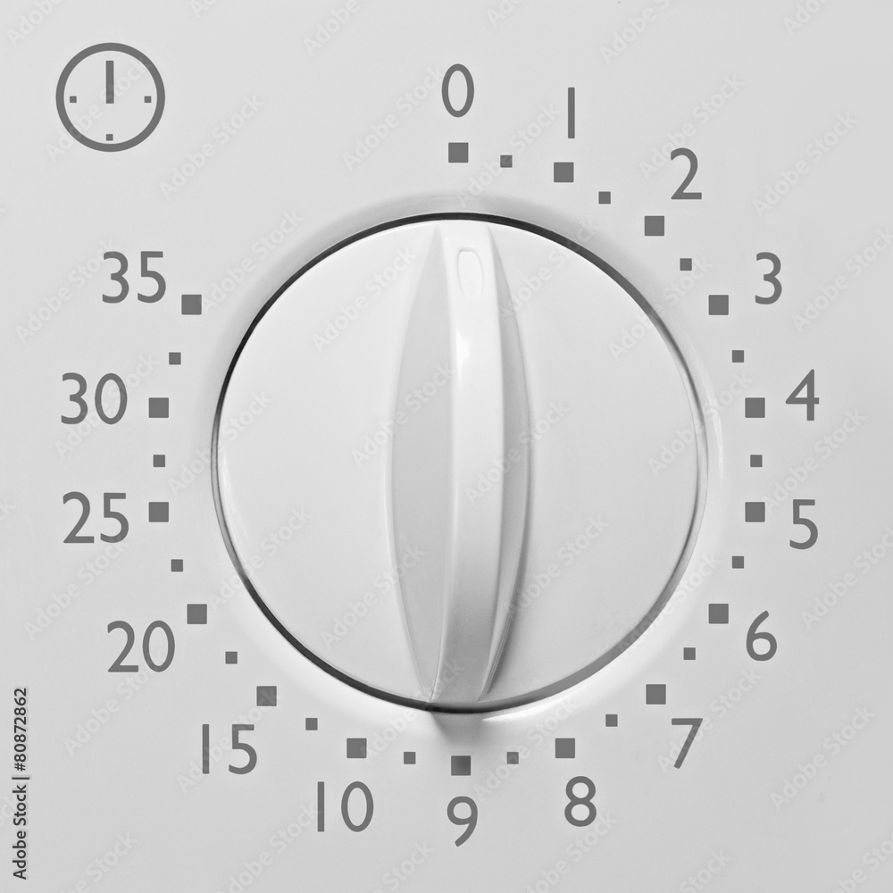 Analog 35 minute microwave oven timer, analogue vintage white Stock ...
