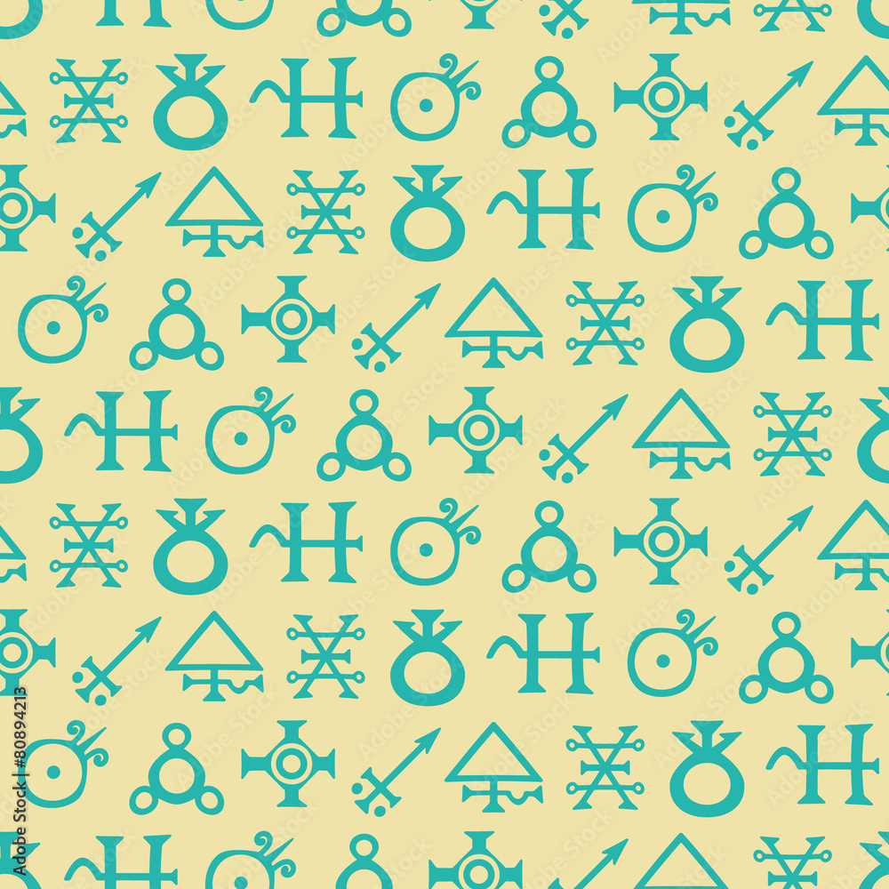 seamless background with symbols of the alchemical processes Stock ...