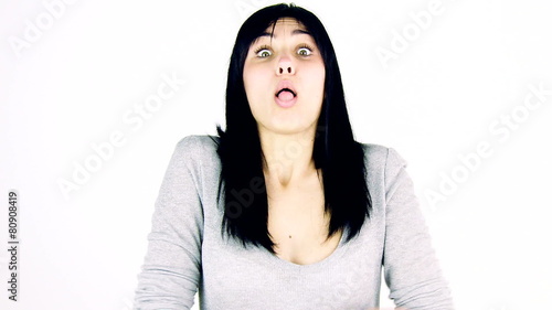Funny Woman Doing Raspberry Farts With Mouth Isolated Stock Video