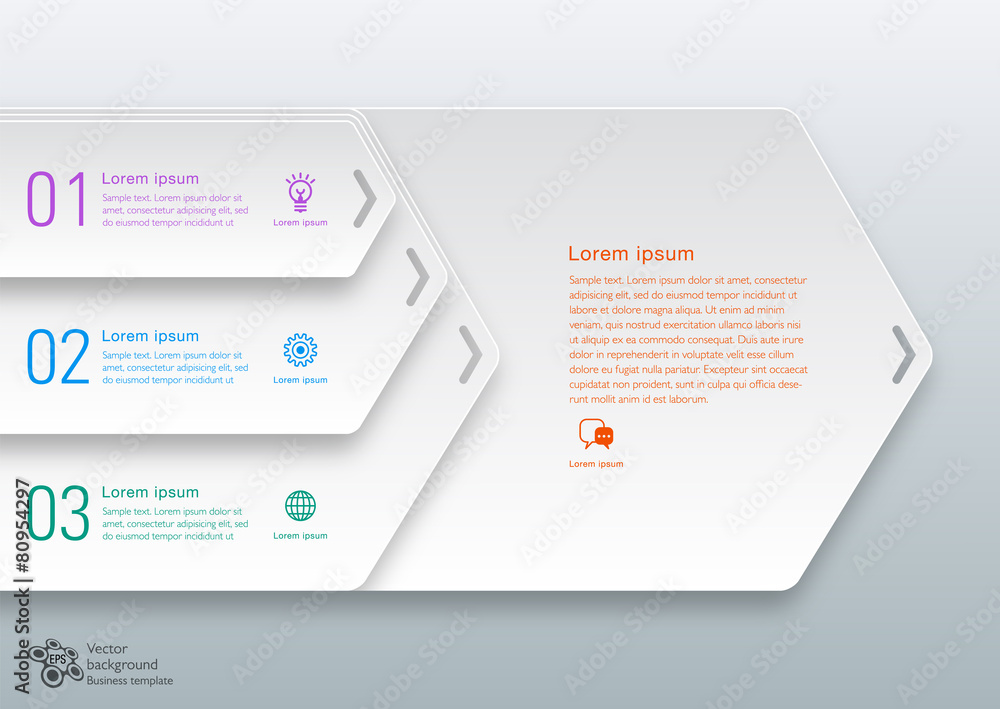 Infographics Vector Background 3-Step Process Stock Vector | Adobe Stock