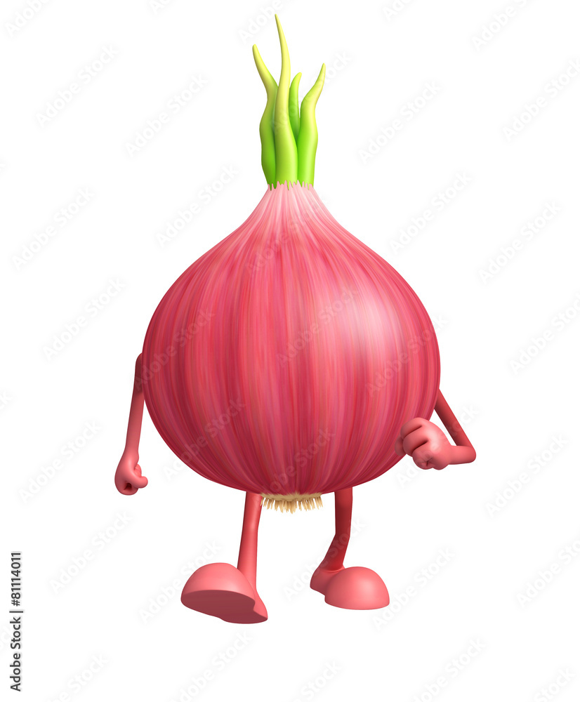 Onion character with running pose Stock Illustration | Adobe Stock