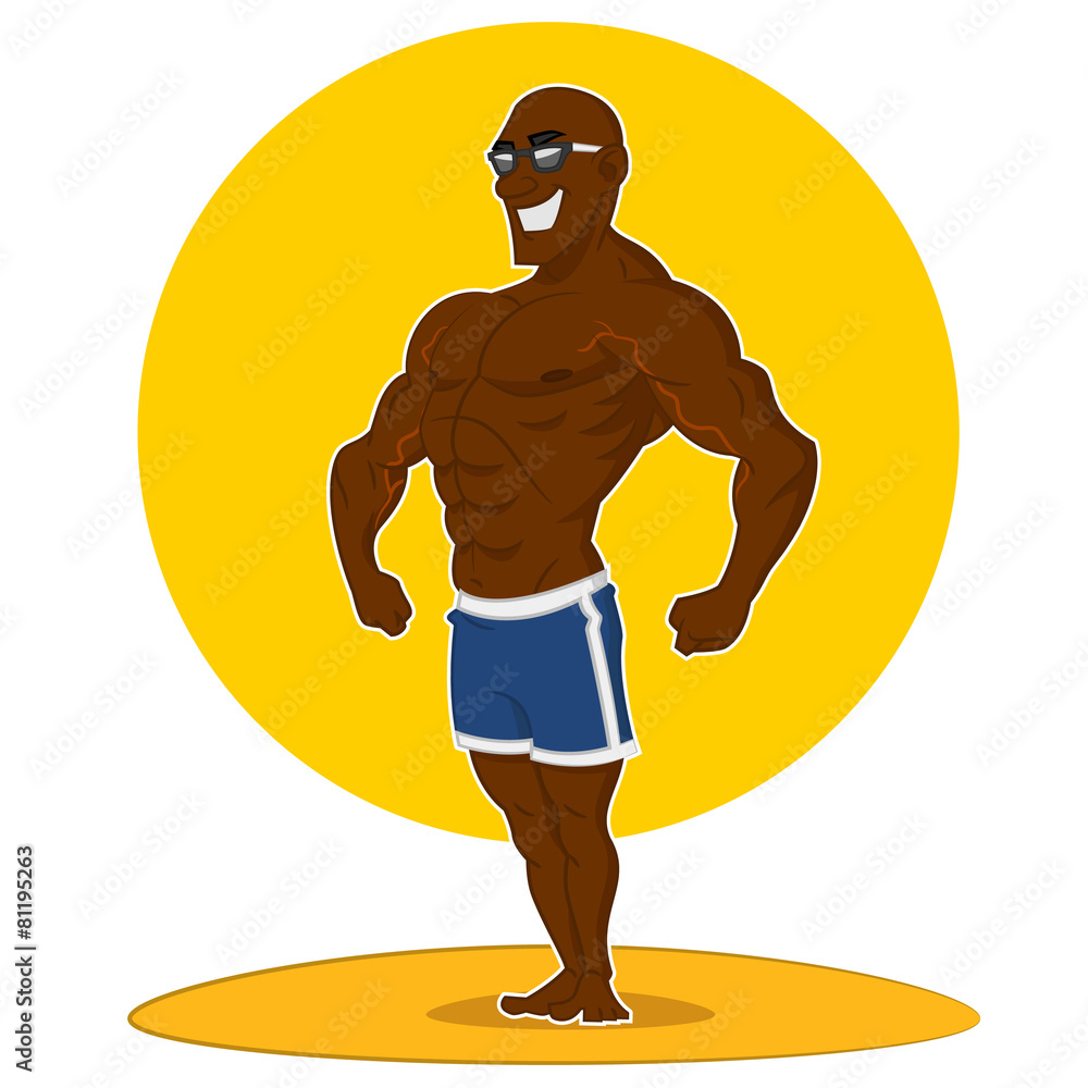 Muscular man posing Stock Vector | Adobe Stock