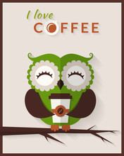 Owl Coffee Poster Free Stock Photo - Public Domain Pictures
