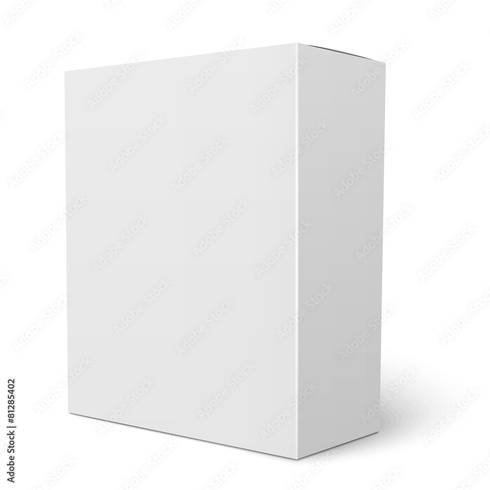 White vertical cardboard box template. Stock Vector | Adobe Stock