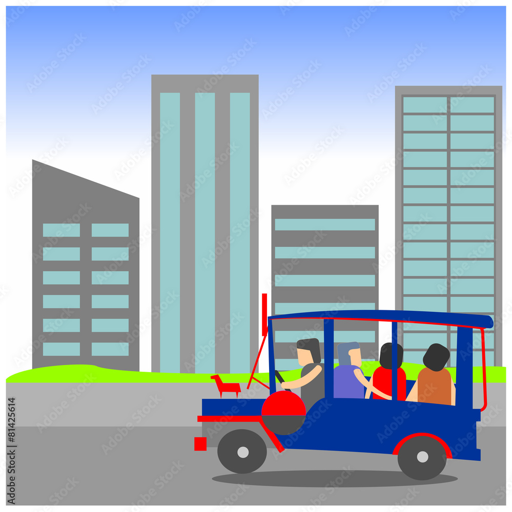 Philippine jeep with city background, iconic jeep of manila Stock ...