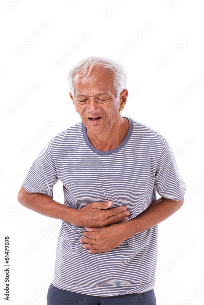sick old man suffering from diarrhea, indigestive problem Stock Photo ...