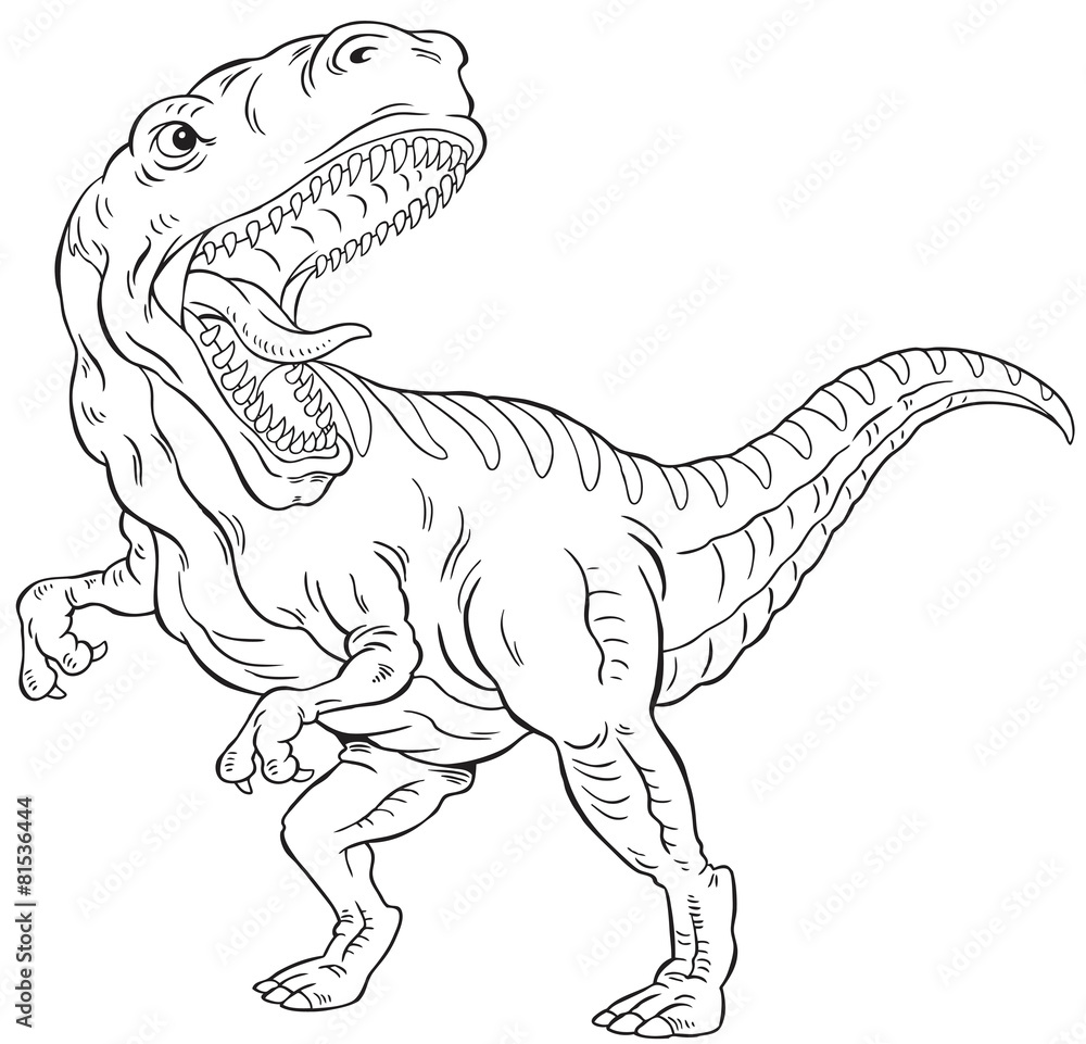 T-rex dinosaur outline Stock Vector | Adobe Stock
