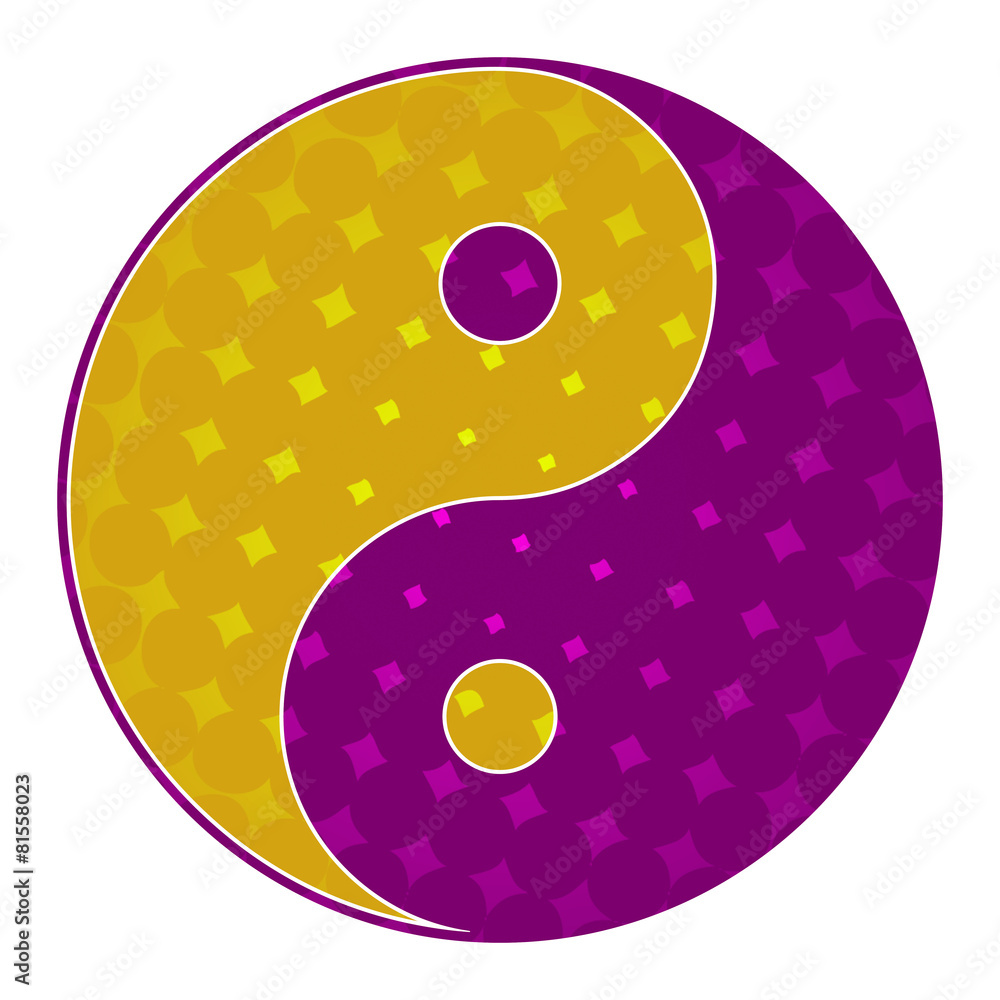 Yin Yang Symbol Purple Yellow Stock Illustration | Adobe Stock