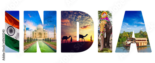 India text with indian images - Buy this stock photo and explore ...
