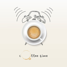 Coffee Clock Poster Free Stock Photo - Public Domain Pictures