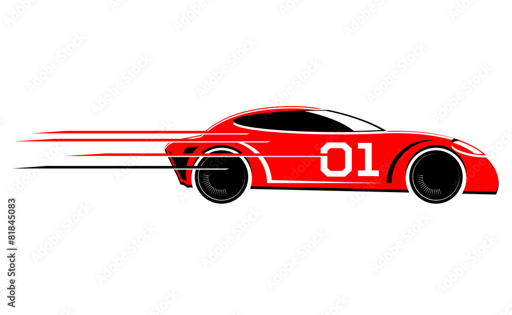 Speeding race car vector image Stock Illustration | Adobe Stock