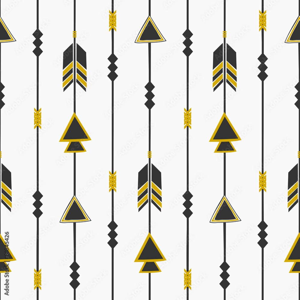 Tribal Style Arrows Seamless Pattern Stock Vector | Adobe Stock