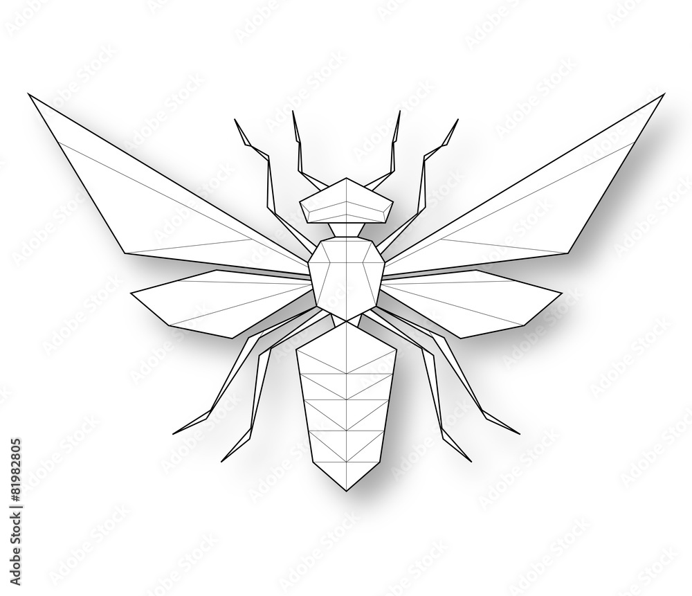 Bee. Low polygon linear vector illustration Stock Vector | Adobe Stock