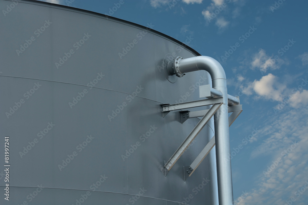 Pipe support for water tank. Stock Photo | Adobe Stock