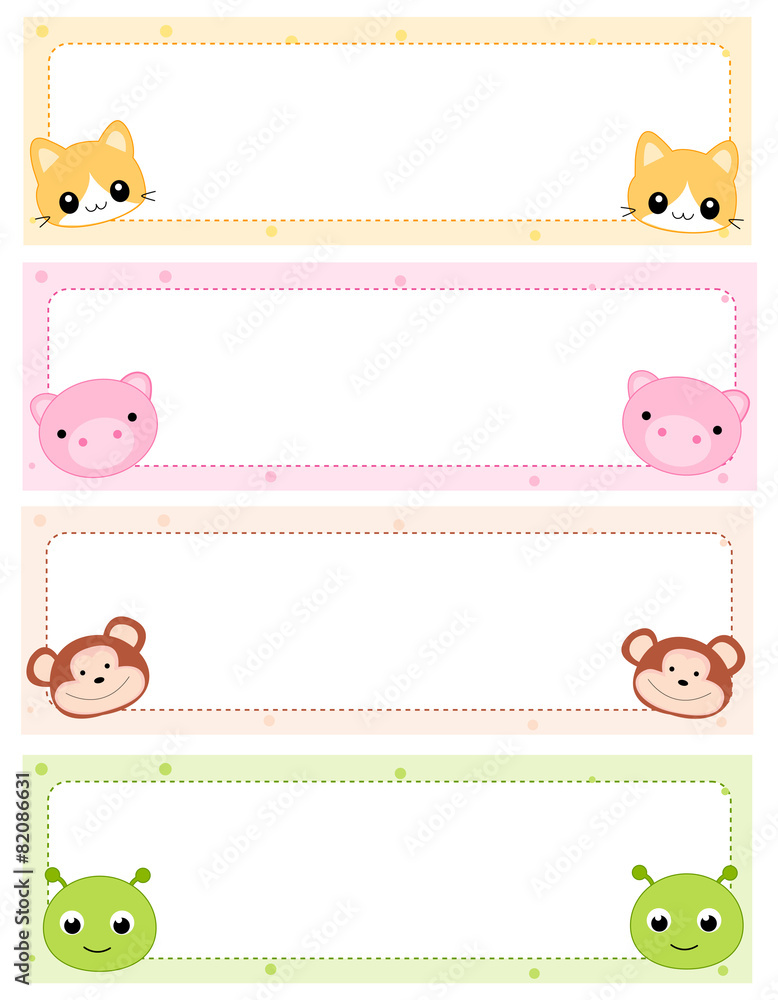 Colorful kids name tags / frames Stock Vector | Adobe Stock