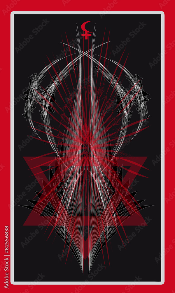 Tarot cards - back design, the demon Lilith Stock Vector | Adobe Stock