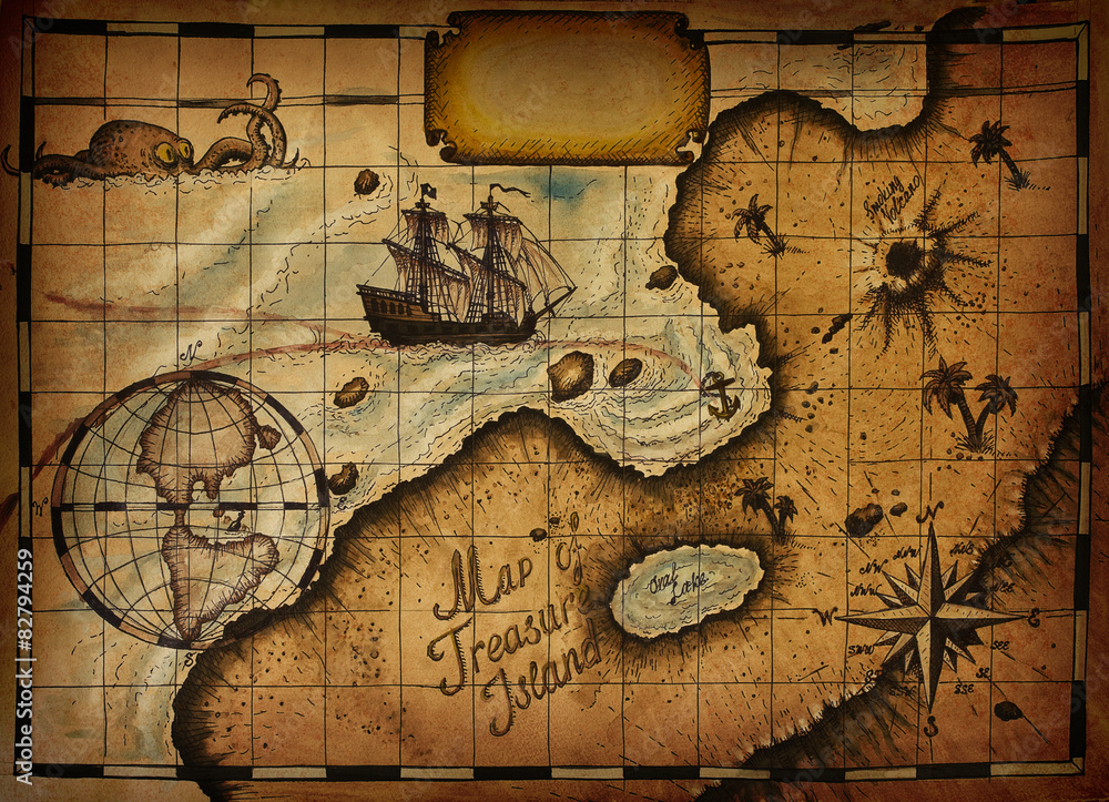 Map of Treasure Island Stock Photo | Adobe Stock