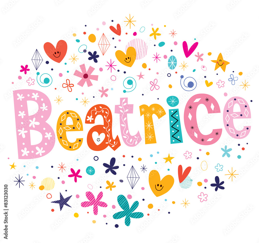 Beatrice girls name decorative lettering type design Stock Vector ...