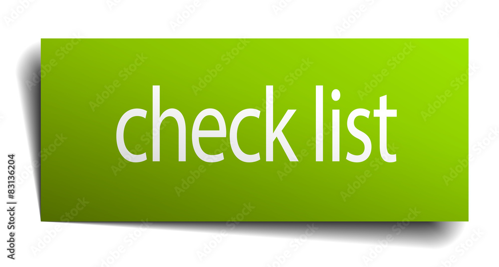 check list green paper sign on white background Stock Vector | Adobe Stock
