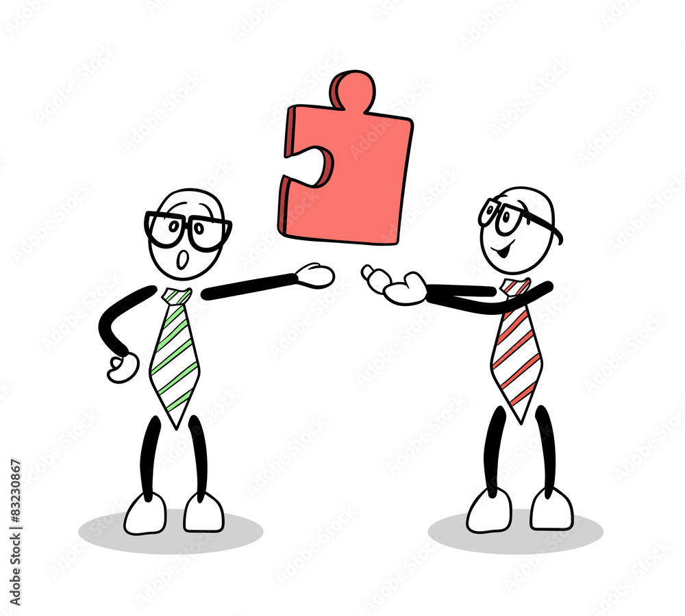 Cute cartoons showing jigsaw piece Stock Vector | Adobe Stock