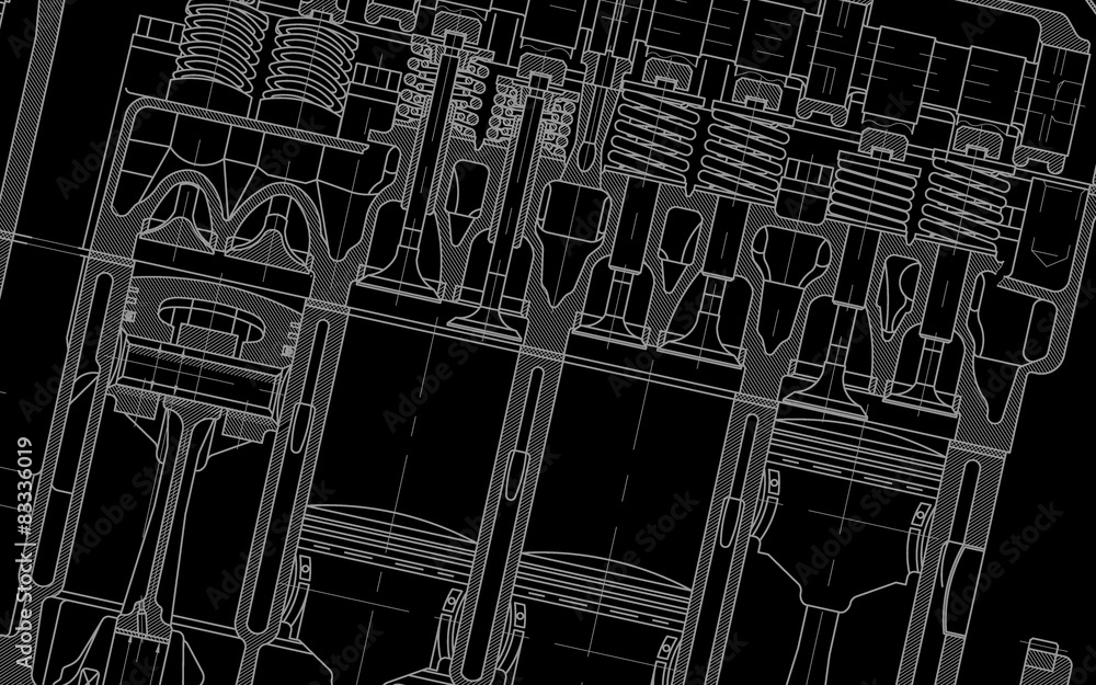 technical draw background black Stock Vector | Adobe Stock