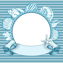 Ocean Wave Shells Frame Template Free Stock Photo - Public Domain Pictures