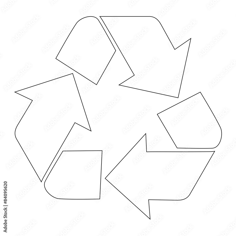 Recycling Symbol white Stock Vector | Adobe Stock