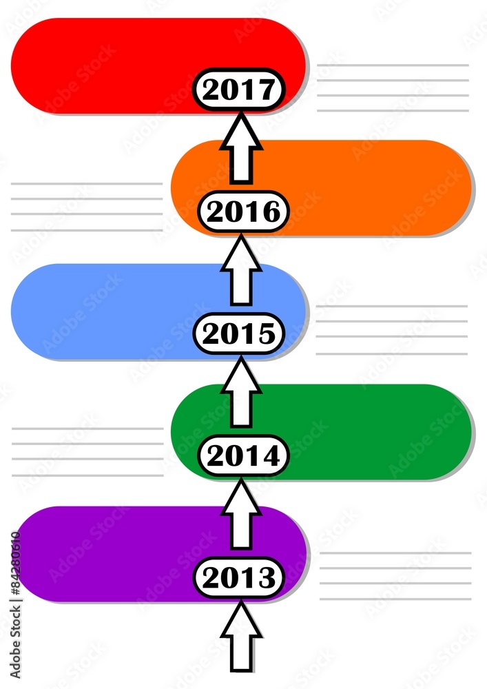 Infographic timeline template with empty colored frames の Stock ベクター ...