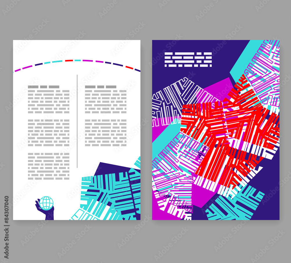 Flyer, leaflet, booklet layout. Editable design template. A4 2-f Stock ...