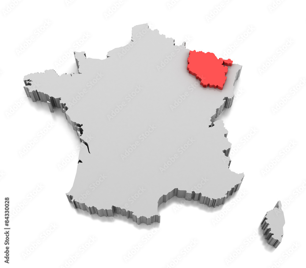 Map of Lorraine Stock Illustration | Adobe Stock