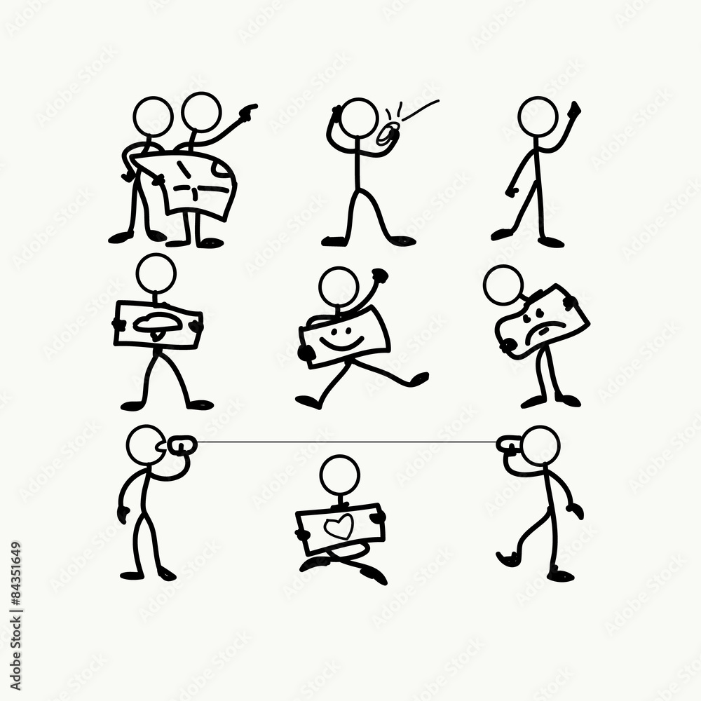 Stick Figure Communication Stock Vector | Adobe Stock