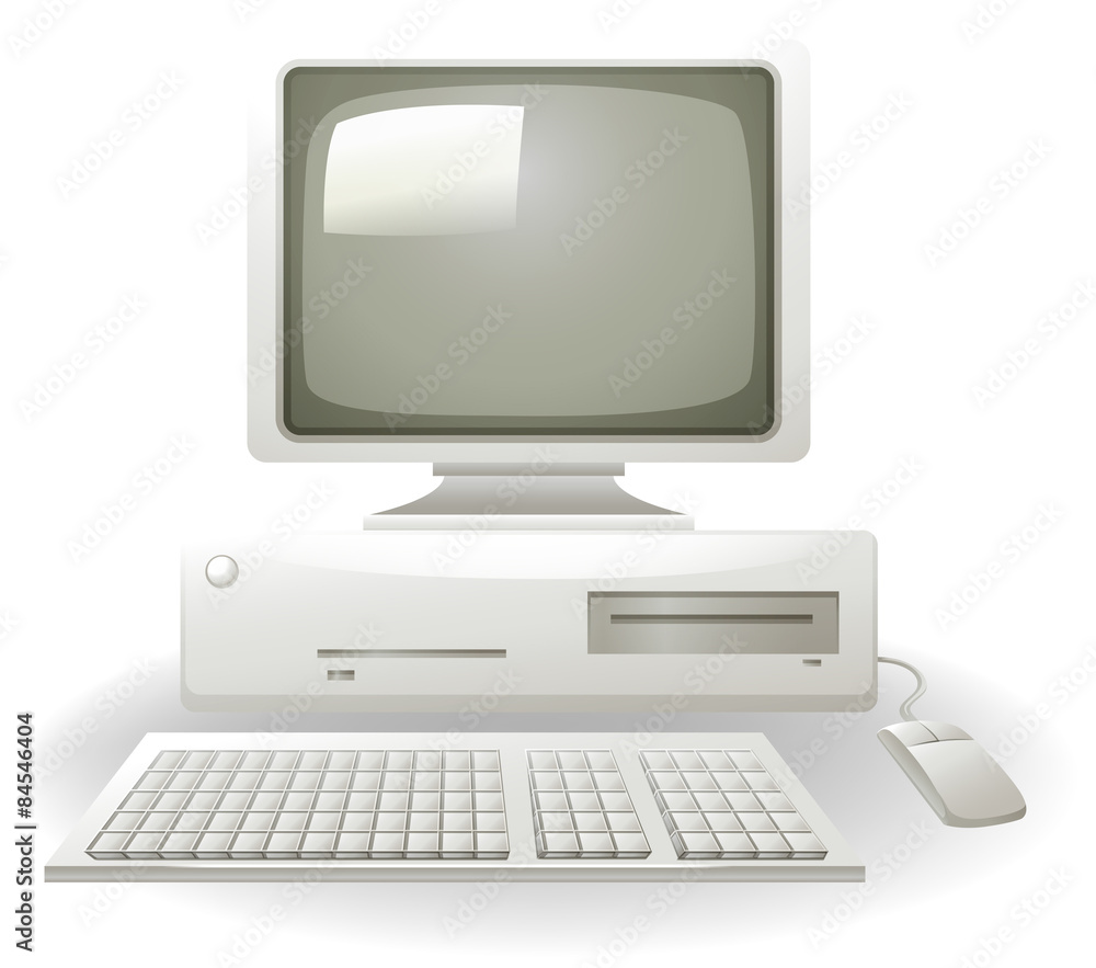 Old computer Stock Vector | Adobe Stock