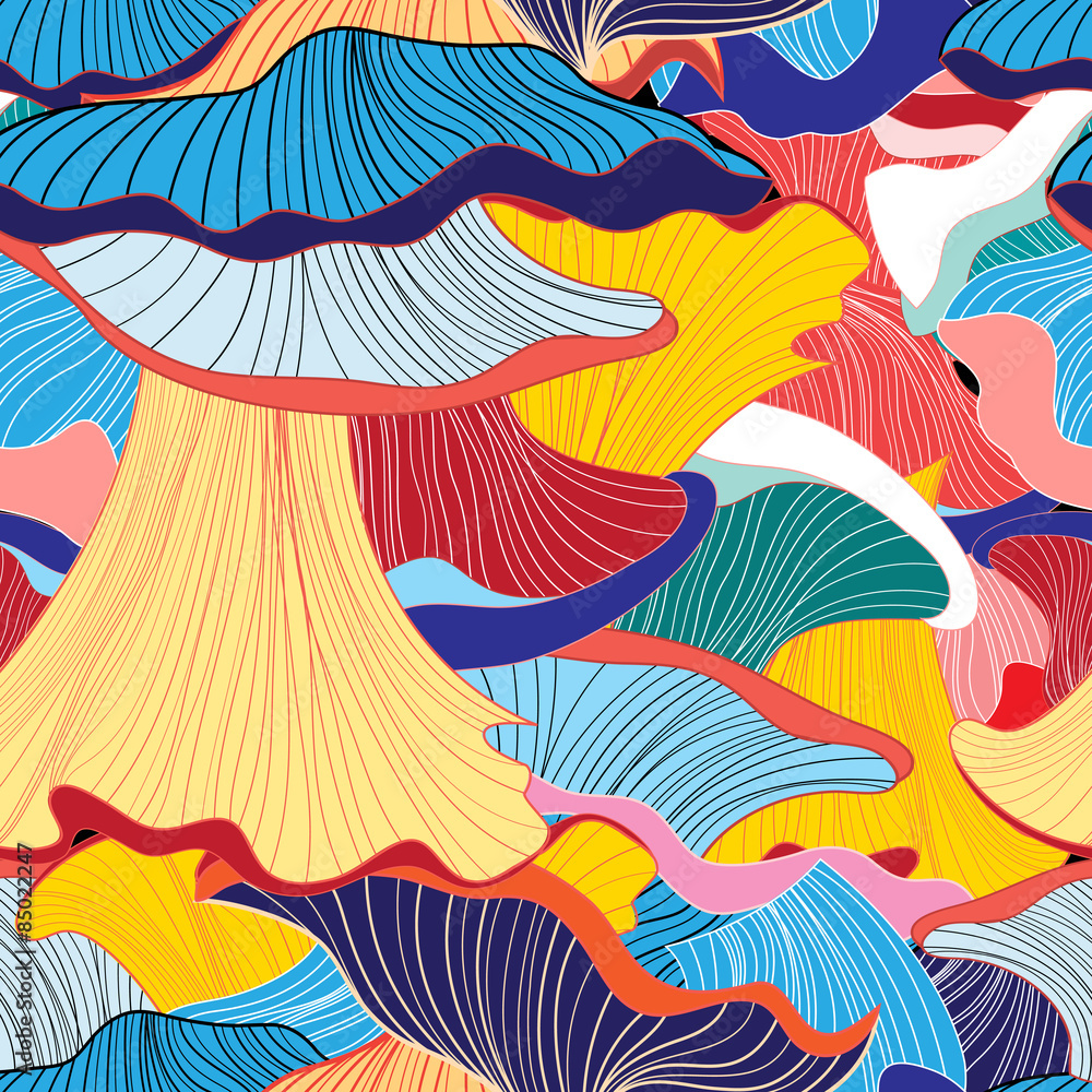 pattern of mushrooms Stock Vector | Adobe Stock
