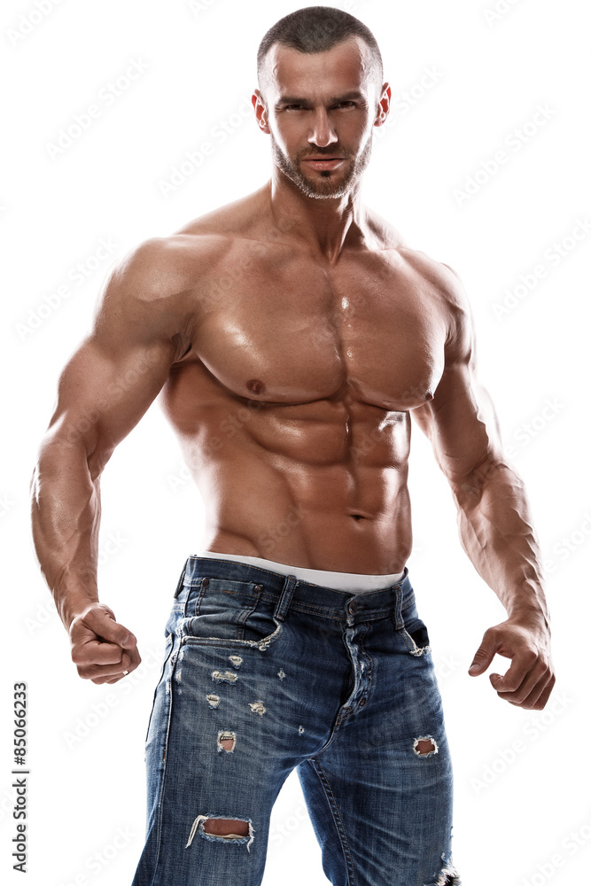 Handsome muscular man posing Stock Photo | Adobe Stock