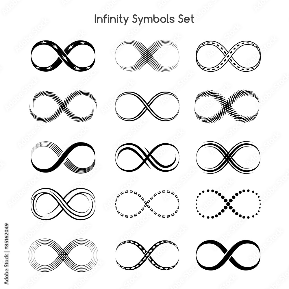 Set of infinity symbols Stock Vector | Adobe Stock