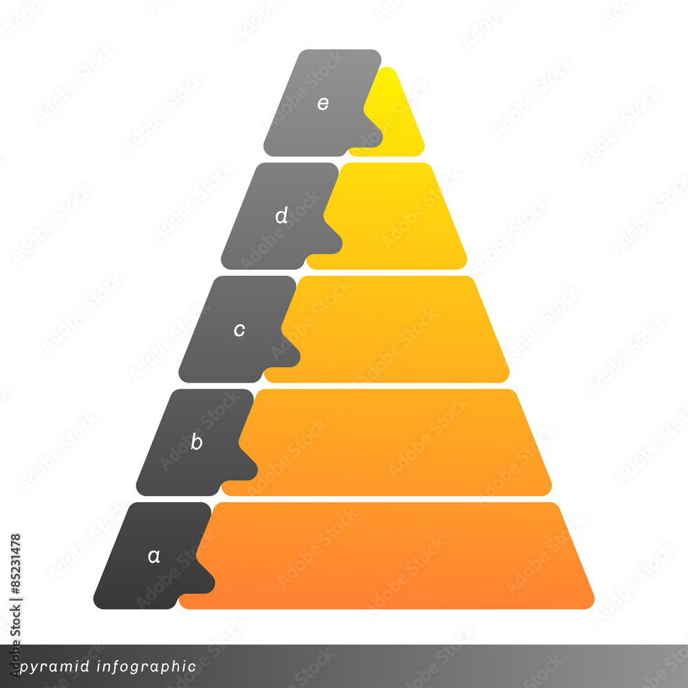Vector pyramid infographic shows growth with gradient fill. Stock ...
