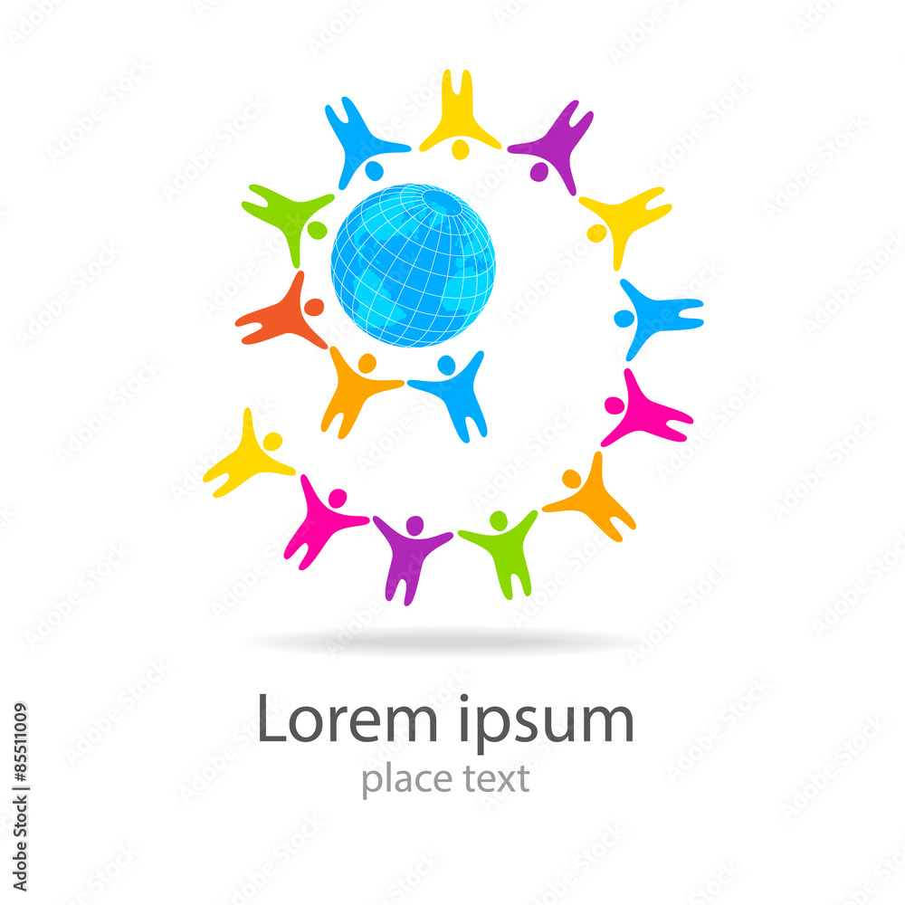 logo earth people Stock Vector | Adobe Stock