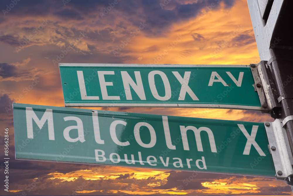 new york street sign: Malcom X Stock Photo | Adobe Stock