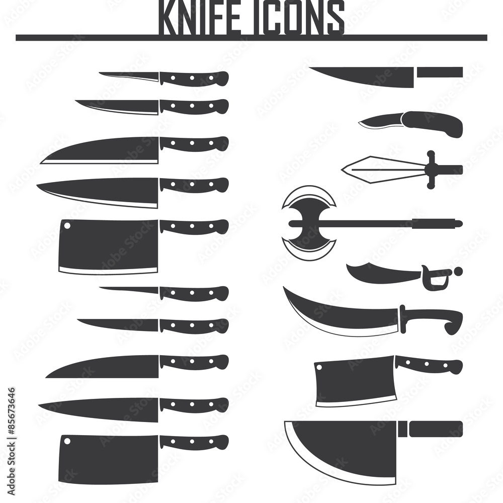 Knife icons Stock Vector | Adobe Stock