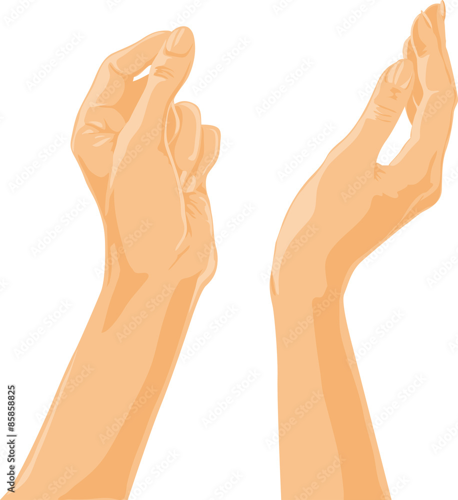 hands reaching up vector