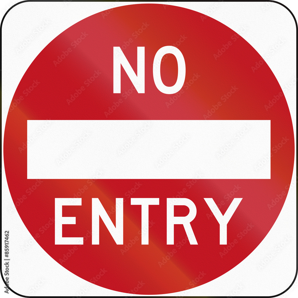 No entry sign in Australia, at the exit of a one-way road Stock ...