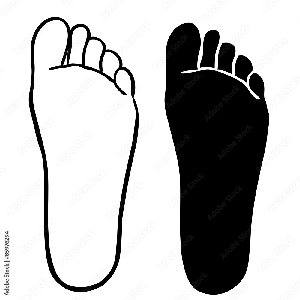 FOOT outline and silhouette illustration vector Stock Vector | Adobe Stock