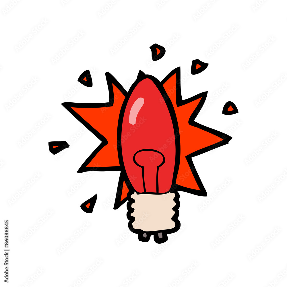 cartoon red light bulb Stock Vector | Adobe Stock