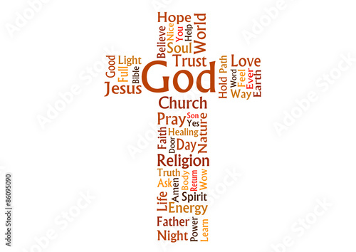 God Word Cloud Cross / Gott Wort Wolke Stock Illustration | Adobe Stock