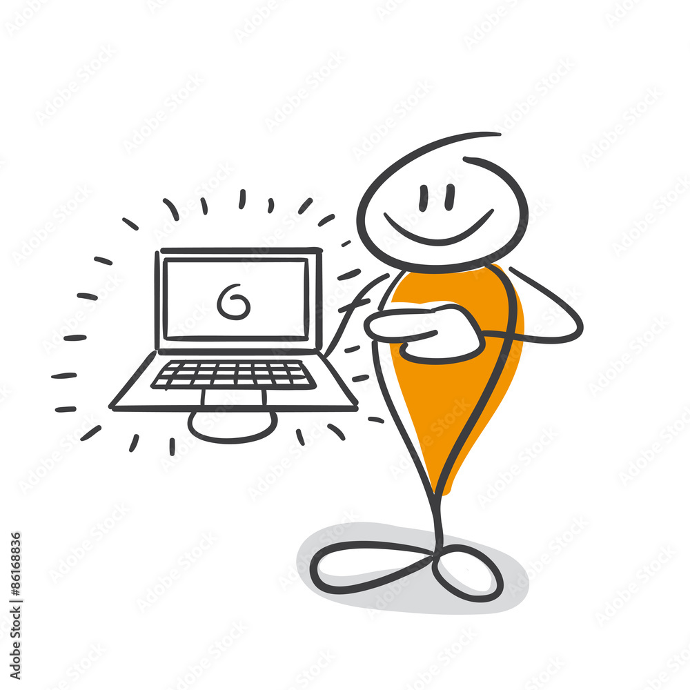 Strichmännchen Serie Pumpy / Computer Stock Vector | Adobe Stock