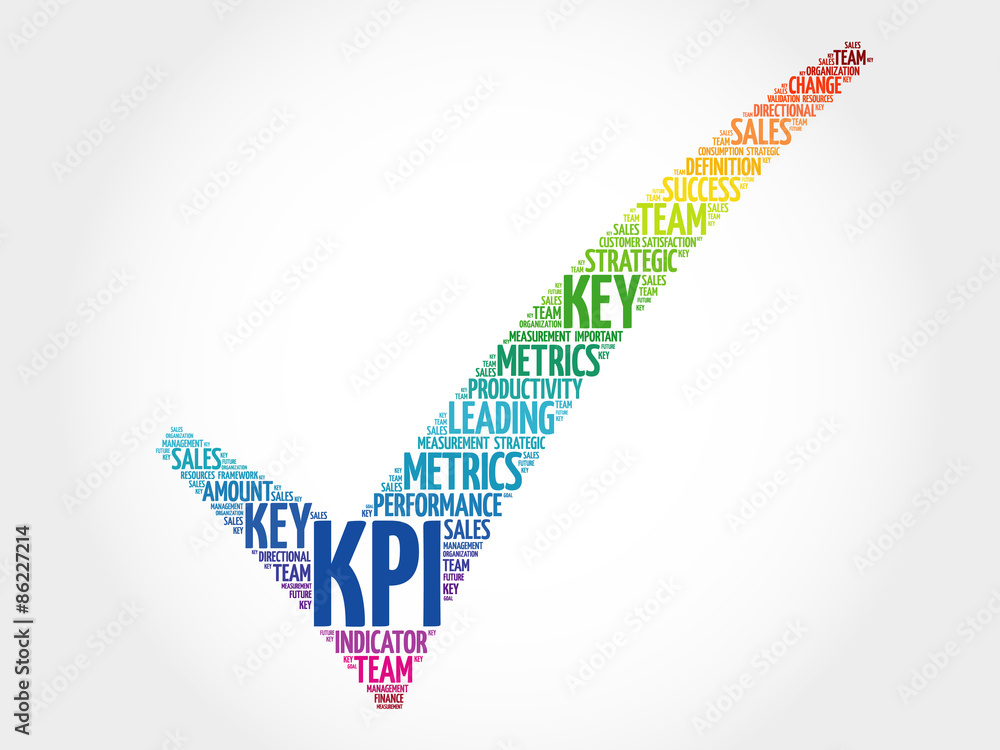 KPI - Key Performance Indicator check mark, vector business concept ...