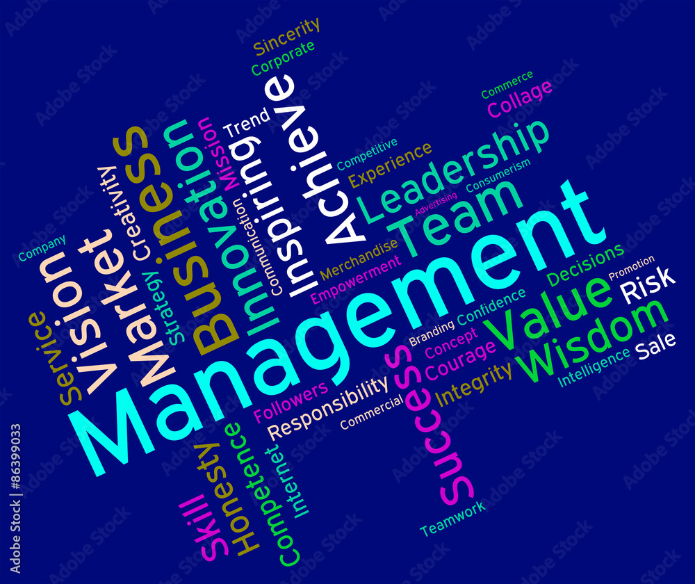 Management Words Represents Boss Company And Wordcloud Stock ...